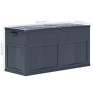 GOLINPEILO Patio Storage Box 84.5 gal Black Patio Garden Outdoor Storage Container for Toys, Furniture Deck box (Weight:18.34 lbs)