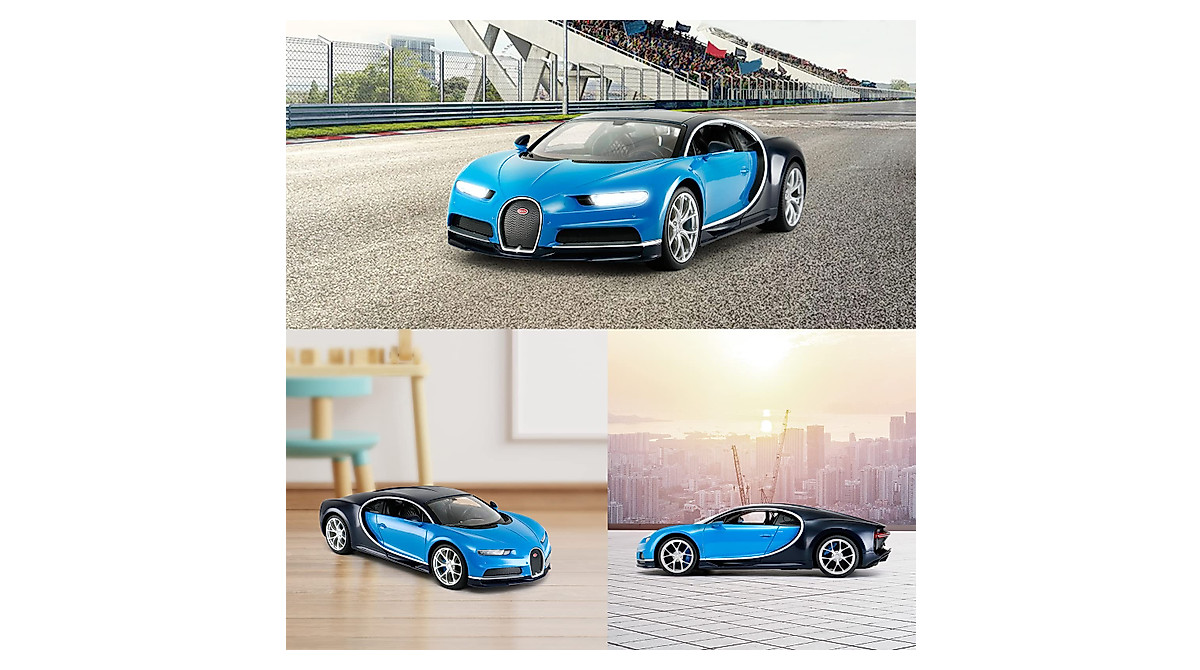 RASTAR RC Bugatti Chiron 1/14 Remote Control Car Blue - Kids & Adults