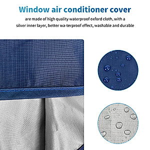 Window Air Conditioner Covers for Outside Units Dust-Proof Waterproof Window AC Outdoor Cover for Winter (27.5"W x 19"H x 23"D), Blue