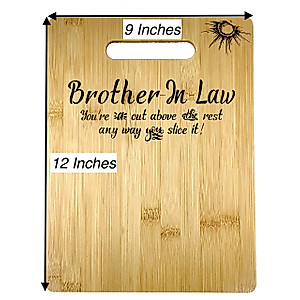 Gift for Brother-in-Law Birthday, Christmas Engraved Bamboo Cutting board 9” x 12”