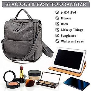 VASCHY Backpack Purse for Women, Fashion Square Small Mini Convertible PU Leather Backpack Shoulder Bag for Ladies Teen Girls