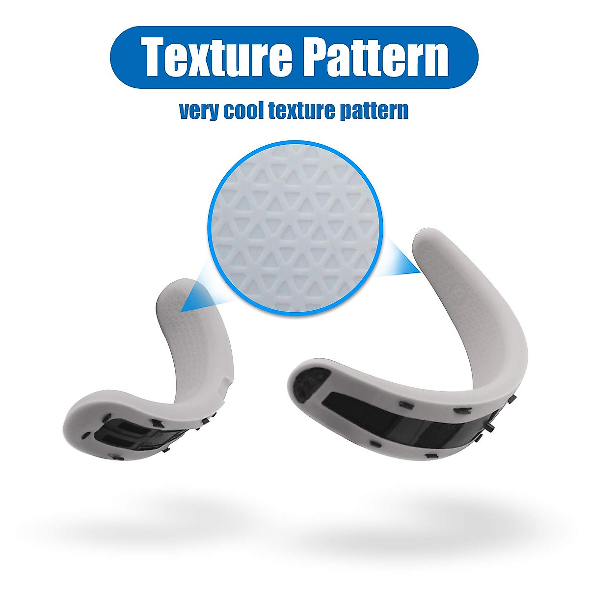 AMVR VR Front Foam & Rear Foam Silicone Protective Covers for Oculus Rift S Headset Sweatproof Waterproof Anti-Dirty Replacement Accessories (Gray)