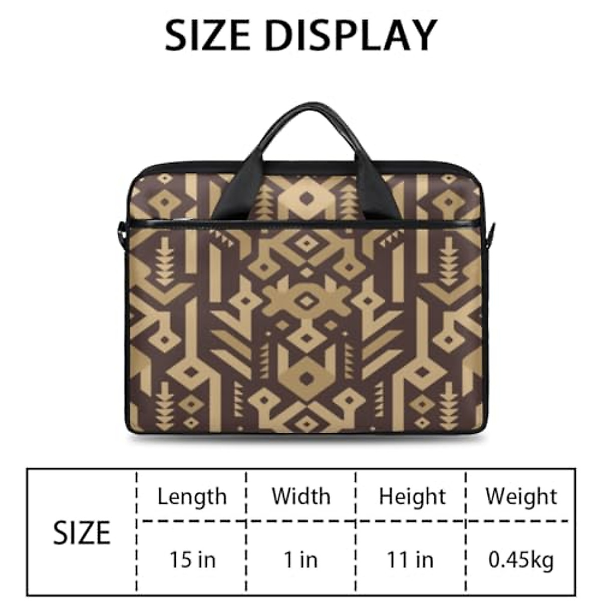 Retro Seamless Motifs Laptop Computer Bag Waterproof Shoulder Messenger Bag 13-15 inch Durable Laptop Tote Bag with Shoulder Strap Handle Lightweight Crossbody Briefcase