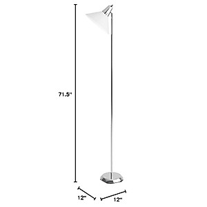 Adesso 3677-22 Swivel Torchiere, 71.5 in., 100W Incandescent, 26W CFL, Brushed Steel, 1 Torch Floor Lamp