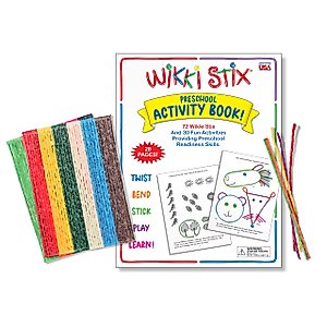 Wikki Stix Preschool Activity Book with 72 Non-Toxic, Reusable Wikki Stix Provides School Readiness Skills; Made in USA.