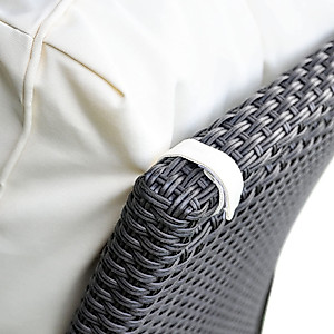 ATR ART TO REAL Outdoor Recliner, Set of 2 Wicker Reclining Chair with Coffee End Side Table, Aluminum Frame Patio Chaise Lounge Chairs with Thicken Cushions（Beige