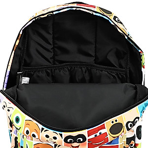 Pixar Animated Movie Characters Tile Print Sublimated Laptop Backpack