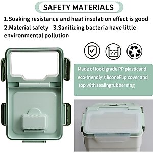 RUIAN Large Airtight Storage Container,25lb Flour Rice Storage Containers Bin with Wheels Seal Locking Lid, with Measuring Cup&Scoop for Flour, Rice, Grain(Green, 4PCS)