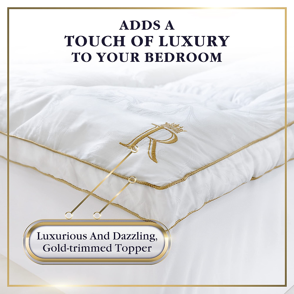 Twin Size Mattress Topper - 8-23 Inches Deep Pocket, 400 TC Cotton Extra Thick Mattress Topper, Soft Mattress Down Alternative Fill Cover Cooling Overfilled 1400GSM Mattress Pad