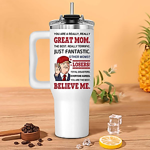 LOTWATEGO Mom Gifts - Christmas Gifts For Mom - Mothers Day Mug - Mother Mug Gifts for Mom from Daughter Son - Mom Birthday Gifts - New Mom Gifts for Women - You're A Great Mom Tumbler With Handle