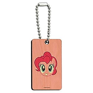 GRAPHICS & MORE My Little Pony Pinkie Pie Face Wood Wooden Rectangle Keychain Key Ring