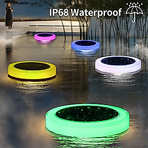 Arclight Floating Pool Lights with Remote Control, IP68 Waterproof Solar Powered Light That Float, Swimming Pools LED for Outdoor Party Decor Night Adjustable RGB Colors 20 Modes Lamp, 1pcs