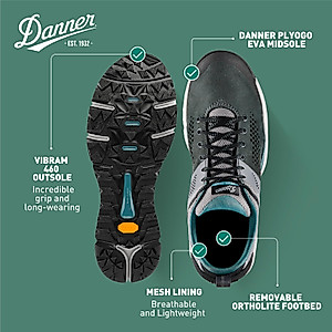 Danner Men's Trail 2650 3" Hiking Shoe, Charcoal/Goblin Blue - 11.5 D