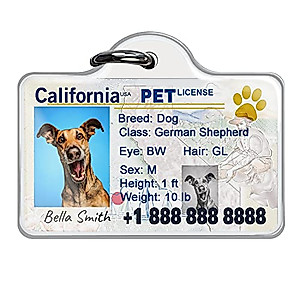 Custom Pet Driver License ID Tag, Custom Pets ID Tag, Personalized Driver’s License Tags for Dog, Pet ID Tag Personalized, Cat License id Tag Personalized, Dog Funny License ID Tags Personalized