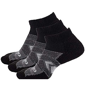Thorlos Unisex-Adult's WCMU Work Maximum Cushion Ankle Sock, Black/Grey 3 Pack(Ankle), Large