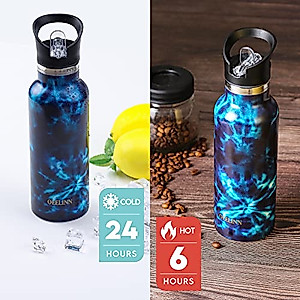 OEELINN 17oz Water Bottle -Leak Proof Vacuum Insulated Stainless Steel Double Walled Thermo Mug for Hiking Biking Sport