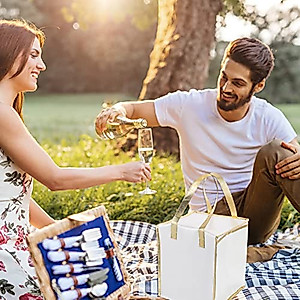 Luxshiny Insulated Grocery Bag Pizza Delivery Bag, Insulated Carrier Bags White Delivery Bags Grocery Bags for Pizza Food Dinner (26x30cm) Grocery Tote Bags