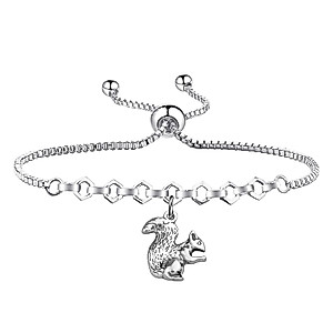 UJIMS Squirrel Gift Squirrel Lover Bracelet with Inspirational Message Card Animal Lover Gift for Women Best Friend (Squirrel Bracelet Card)