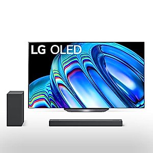 LG 55-inch Class OLED B2 Series 4K Smart TV with Alexa Built-in OLED55B2PUA S75Q 3.1.2ch Sound bar w/Dolby Atmos DTS:X, Hi-Res Audio, Meridian, HDMI eARC, 4K Pass Thru w/Dolby Vision