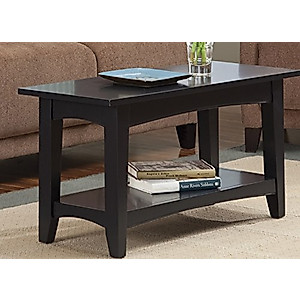 Alaterre Furniture Shaker Cottage Bench with Shelf, 36" W, Charcoal Gray