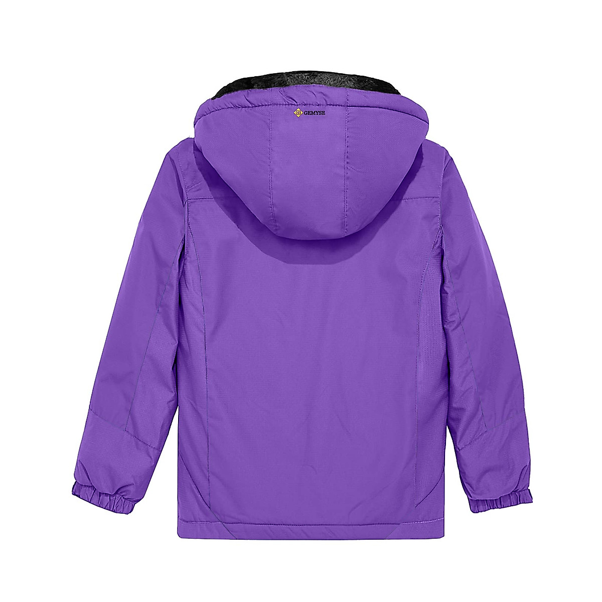 GEMYSE Girl's Waterproof Ski Snow Jacket Fleece Windproof Winter Jacket with Hood (Purple,14/16)
