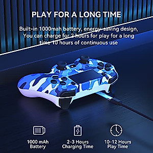 ASLDPUO 2 Pack Wireless Controller Compatible with PS4/Slim/Pro/Playstation 4, with USB Cable/Dual Vibration/6-Axis Motion Control/3.5mm Audio Jack/Multi Touch Pad