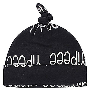 Grow by Gerber Baby Boys 4-Pack Caps, Black/White/Grey/Blue, Newborn