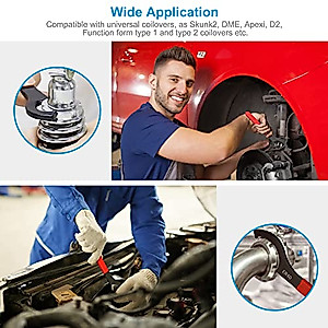 Sarakshop 4Pcs Coilover Spanner Wrench Set, Professional Sturdy Universal Adjustment Wrench, Carbon Steel, Rubber