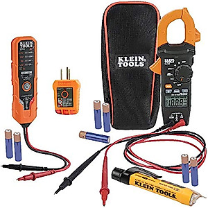 Klein Tools Electrical Test Kit Bundle with Clamp Meter, Circuit Breaker Finder and Voltage Testers