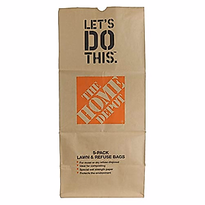 THE HOME DEPOT Heavy Duty Brown Paper 30 Gallon Lawn and Refuse Bags for Home and Garden (15 Lawn Bags)