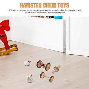 LOGOFUN Wooden Hamster Toys Pet Running Sports Toy Pet Supplies for Guinea Pig Rat Gerbil