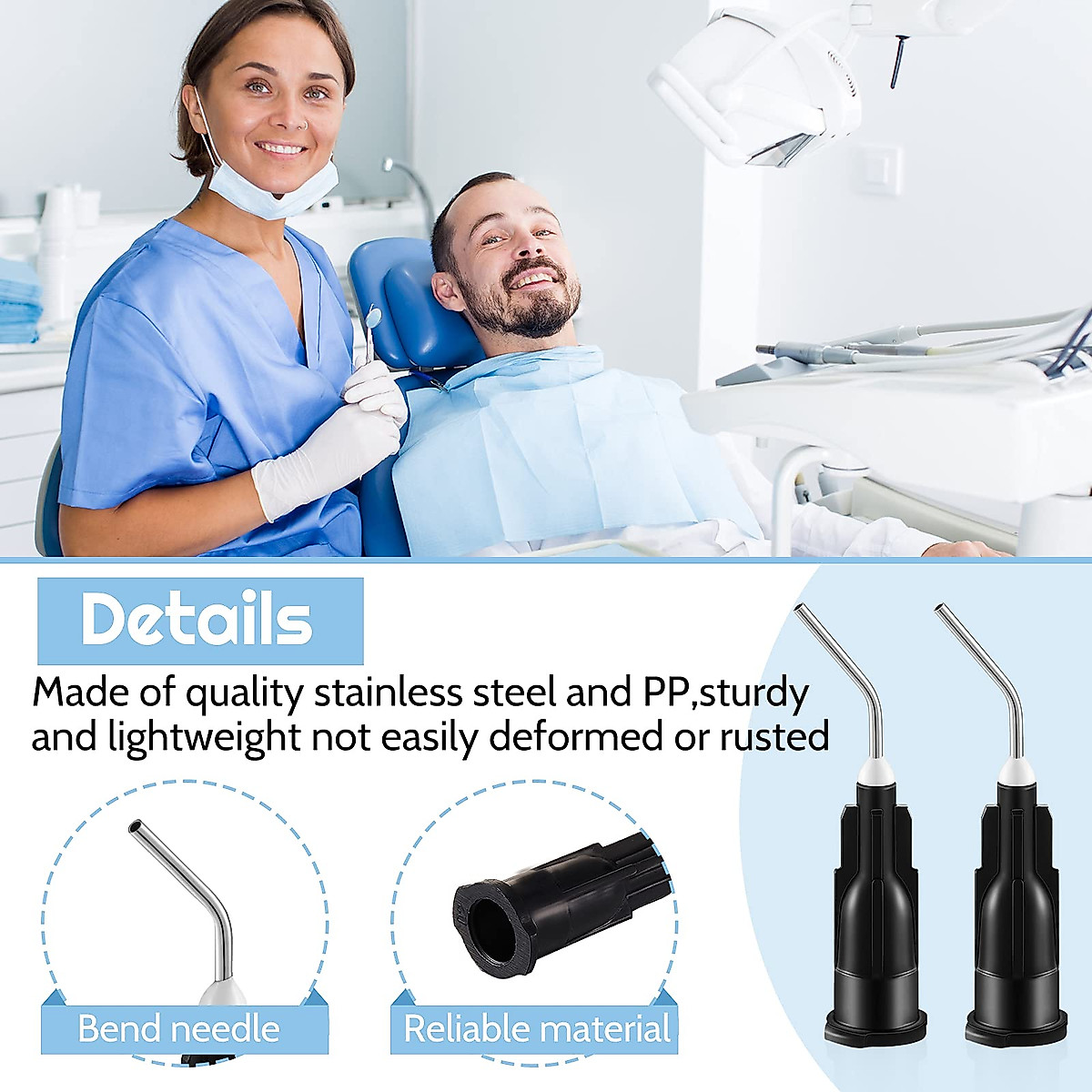 300 Pieces 20 Gauge Bent Dispensing Tips Black Blunt Tip Dispensing Needles Dental Pre Bent Flow Dispensing Needle Tips Disposable Dental Pre Bent Irrigation Needle Tips for Oil or Glue Applicator