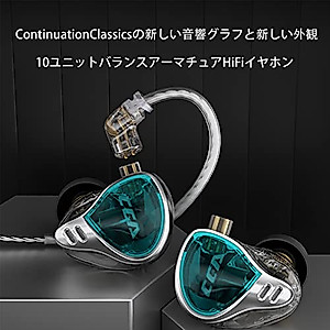 HiFi IEM Earbuds Headphones, CCA CA10 High Performance Five Driver Universal Fit, Noise Isolating in-Ear Monitors, Clear Earphones Headset for Audiophile