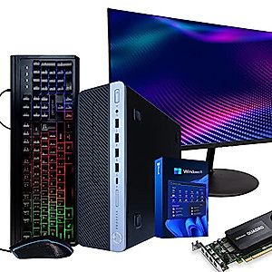 HP Workstation Desktop Computer - Editing and Design | NVIDIA Quadro K1200 4GB GPU | Intel i5 | 32GB DDR4 RAM, 1TB SSD + 4TB HDD | New 22in LCD | Wi-Fi 5G + Bluetooth | Windows 11 Pro (Renewed)