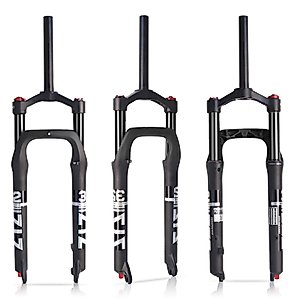 ZTZ 26 * 4.0 inch Fat Tire MTB Air Suspension Fork - Ultralight Rebound Adjustment Front Fork,120mm Travel, 135mm Spacing Hub，9mm QR，Crown Lockout， Ideal for Snow Beach XC Mountain Bikes