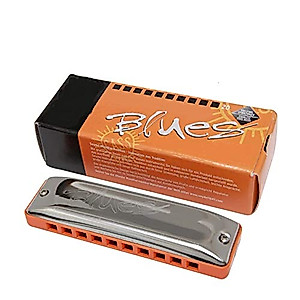 WAAZVXS Harmonica Blues Diatonic 10 Holes 20 Notes Harp Key Of C ABS Comb Stainless Reeds Musical Instruments (Color : Orange)