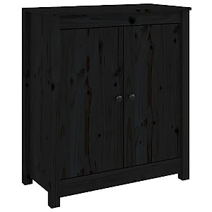 TIFITGO Asomie Sideboard Black 27.6"x13.8"x31.5" Solid Wood Pine Home Furniture Cabinets Fashion Kitchen Indoor Storage Buffets Sideboards Storage Cabinet US Stock Fast Shipment Black