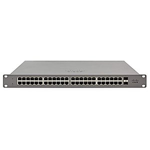 Meraki Go by Cisco | 48 Port PoE Network Switch | Cloud Managed | Power over Ethernet | [GS110-48P-HW-US]