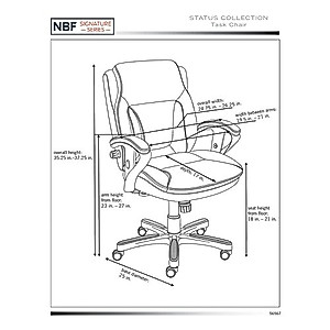 nbf signature series Taupe Faux Leather Petite Low Height Computer Chair Status Collection