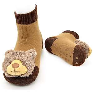 Grizzly Bear, Boogie Toes Rattle Sock, 1 Pair (0-1Y)