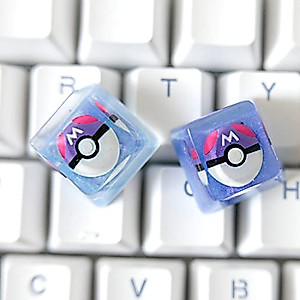 Shunwei-shop Gaming Keycaps Pikachu Resin Keycaps for Cherry MX Swtiches (Master Ball)