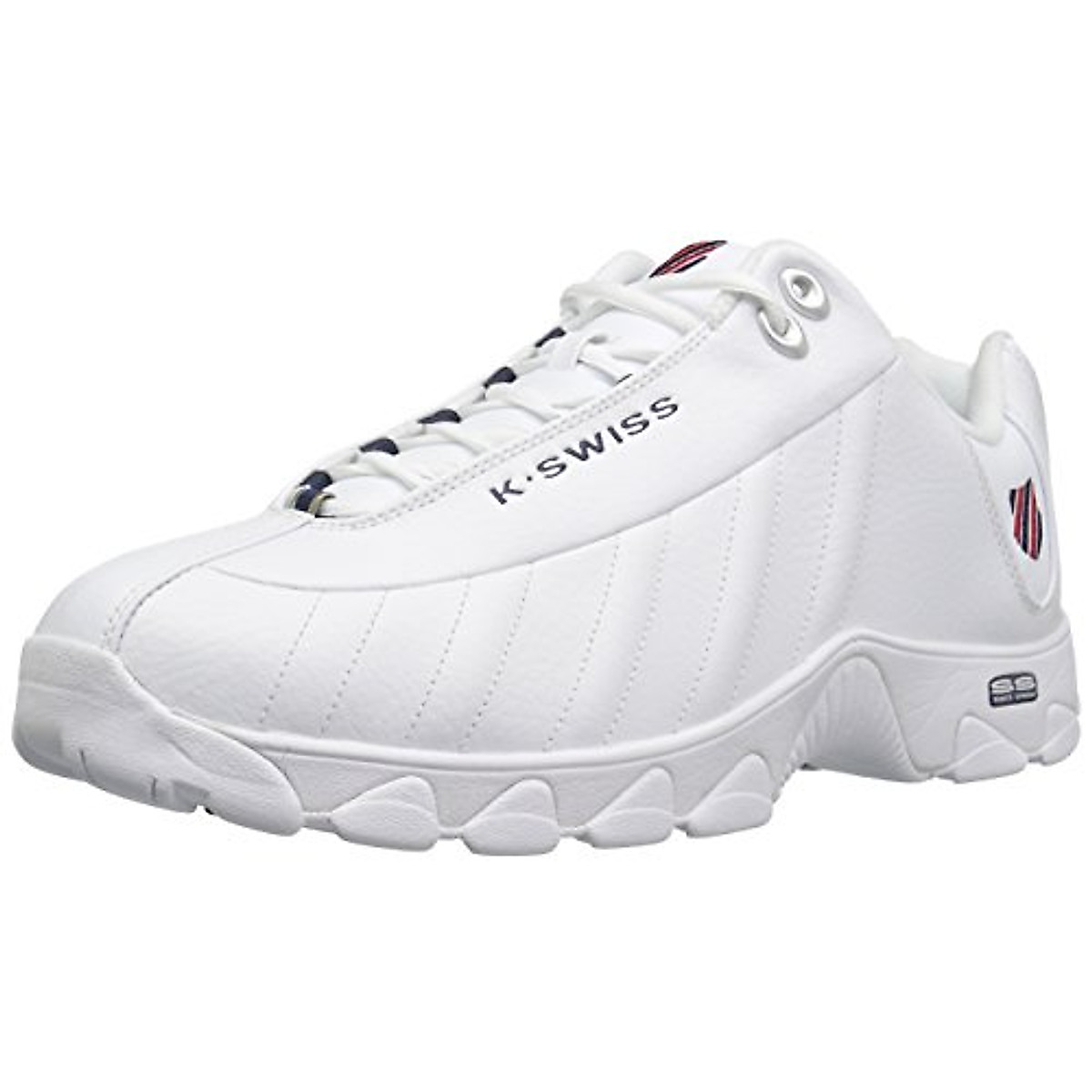 K-Swiss Men's ST329 CMF Sneaker, White/Navy/Red, 11.5 XW