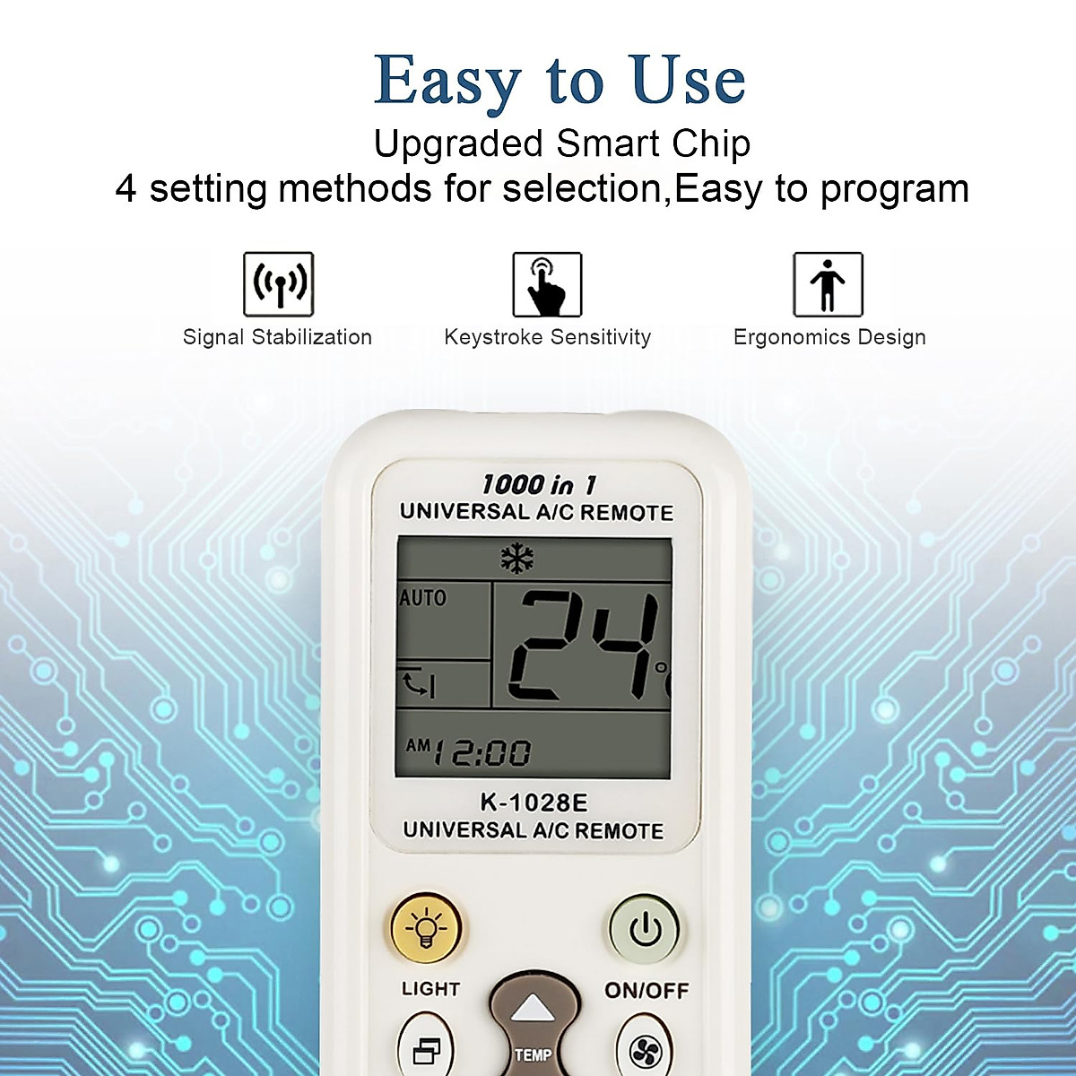 All in One K-1028E Universal A/C Air Conditioner Remote Control 1000 in 1 Controller for LG Gree Midea Toshiba Haier Daikin Hitachi Sharp Panasonic Samsung Sanyo Hisense Fujitsu Air Condition