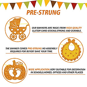 It's My 1/2 Birthday Banner Little Pumpkin Half Birthday Party Decorations for Baby Boy Girl 6 Months Autumn Baby Shower Party Supplies