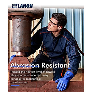 LANON PVC Coated Cold Proof Heavy Duty Gloves, Waterproof Warm Work Gloves for Freezer Work, Chemical & Oil Resistant, Non-Slip, XL