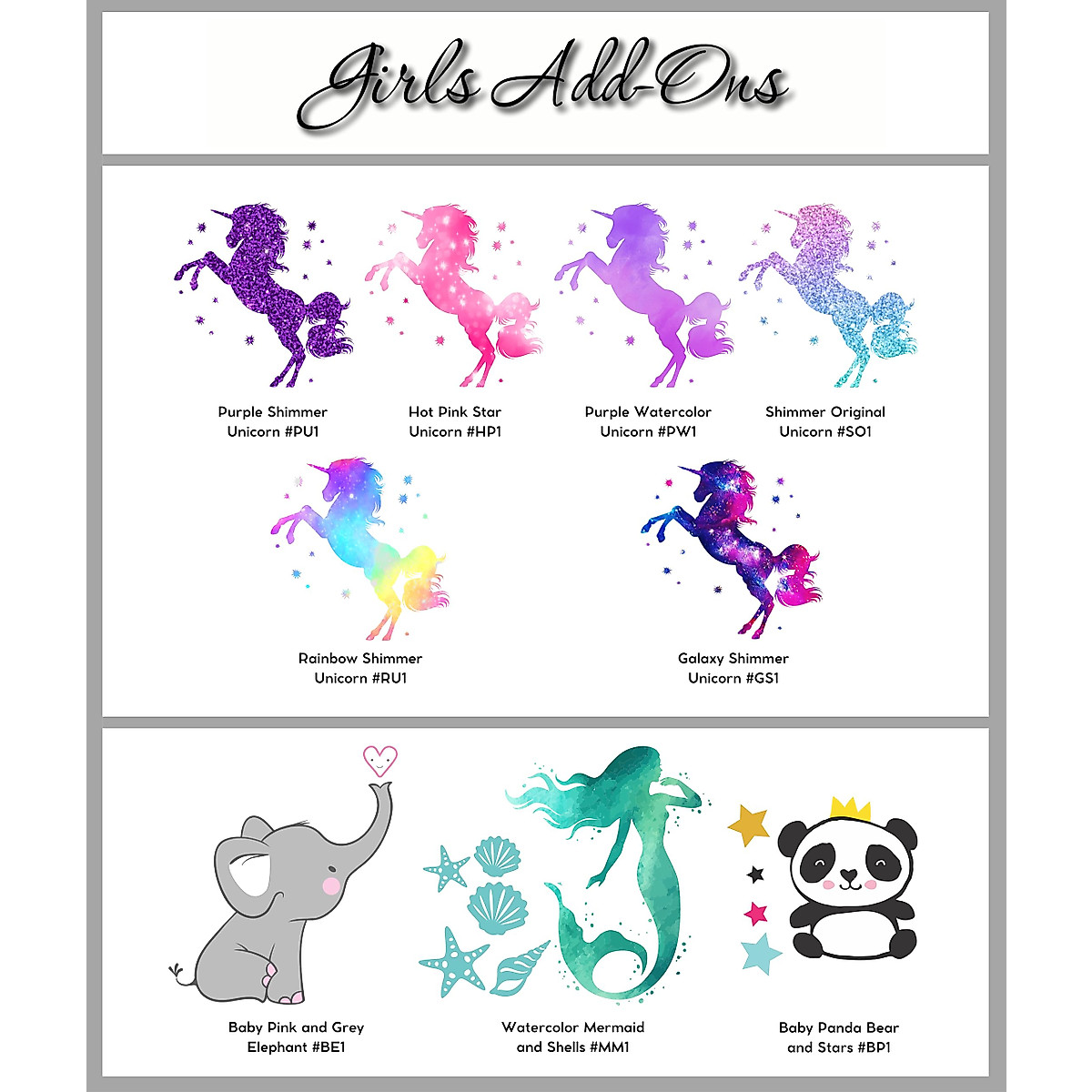 Girls Nursery Shimmer Rainbow Printed Initial and Stars Custom Personalized Name and Initial Kids Vinyl Wall Decal, Wall Sticker Decor for Babies (Multi-Size Choices). (Shimmer Rainbow)