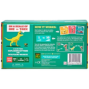 On a Scale of One to T-Rex by Exploding Kittens: A Card Game for People Who Are Bad at Charades - Family - Card Games for Adults, Teens & Kids