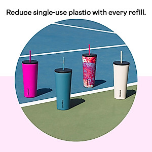 Corkcicle Cold Cup Insulated Tumbler with Lid and Straw, Rainbow Unicorn, 24 oz – Reusable Water Bottle Keeps Beverages Cold for 12hrs, Hot 5hrs – Cupholder Friendly Tumbler, Lid for Flexible Sipping