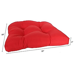 Rulu Set of 2 19"x19"x4" Solid Cherry Outdoor/Indoor Wicker Seat Cushions