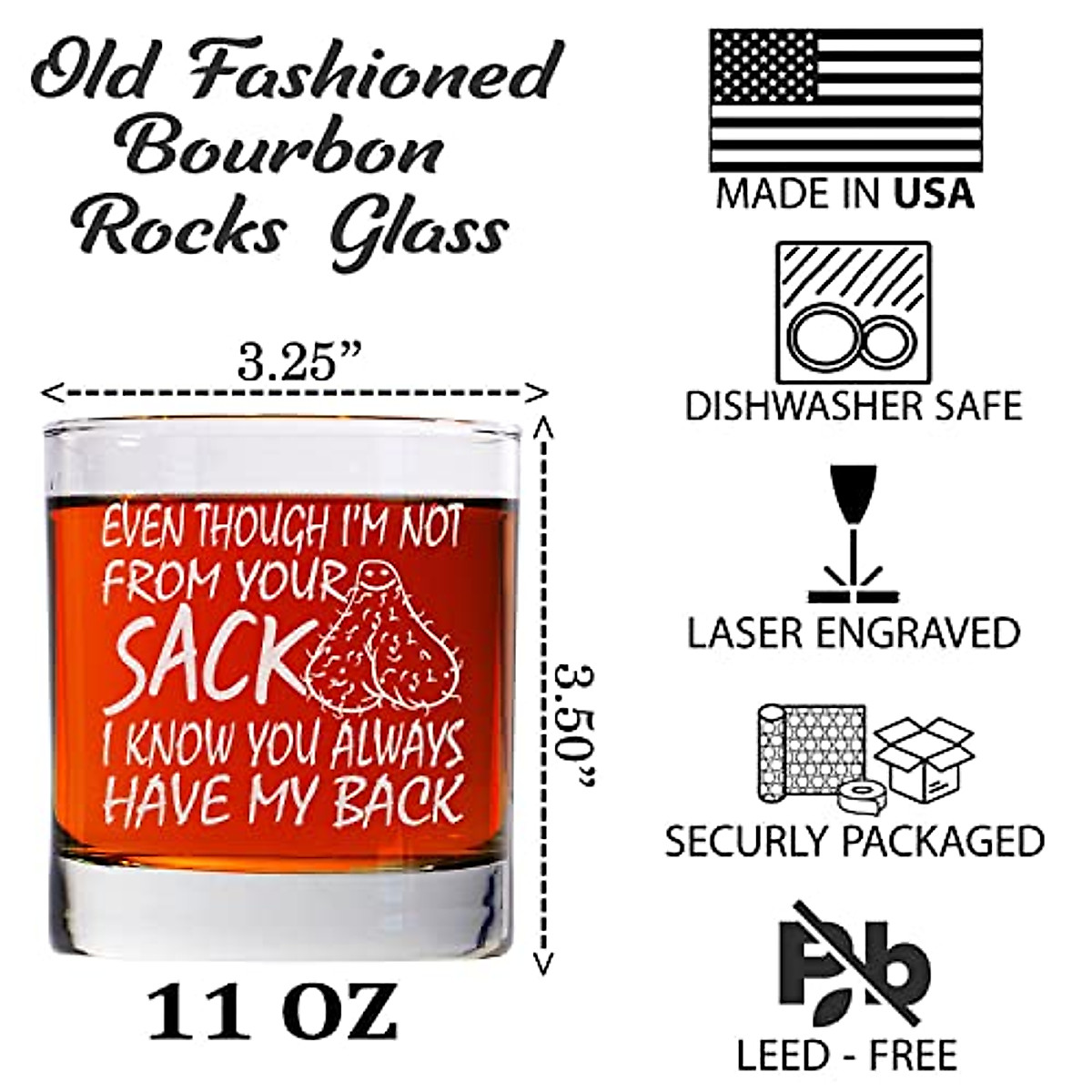 CARVELITA Even Though I'm Not From Your ??? Whiskey Glass - 11oz Old Fashion Bourbon Rocks Glass - Bonus Dad Gifts - Step Dad Gifts - Birthday Gifts For Stepdad - Stepdad Gifts - Sarcastic Gifts